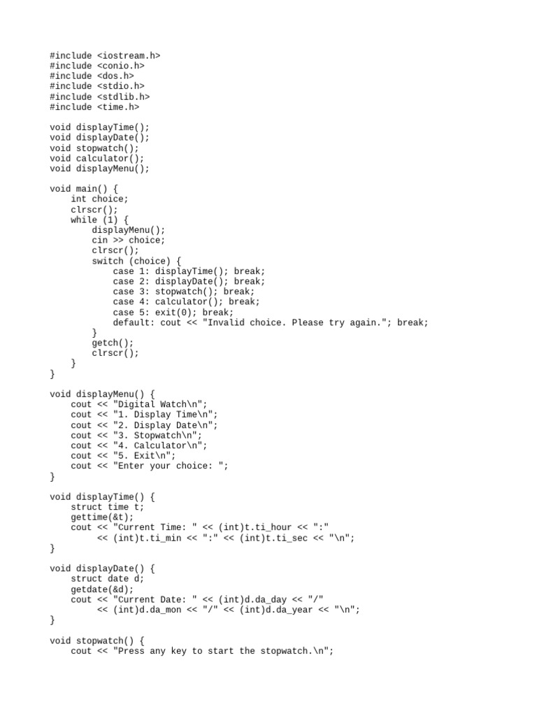 Digital Watch Project | PDF