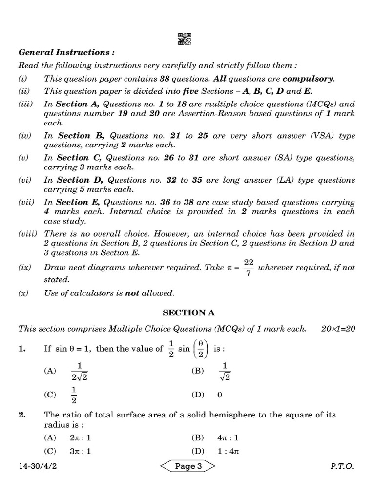 30-4-2 (Mathematics Standard) | PDF