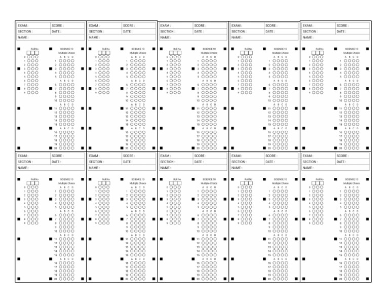 Q1 Chapter Test 2 Answer Sheet | PDF