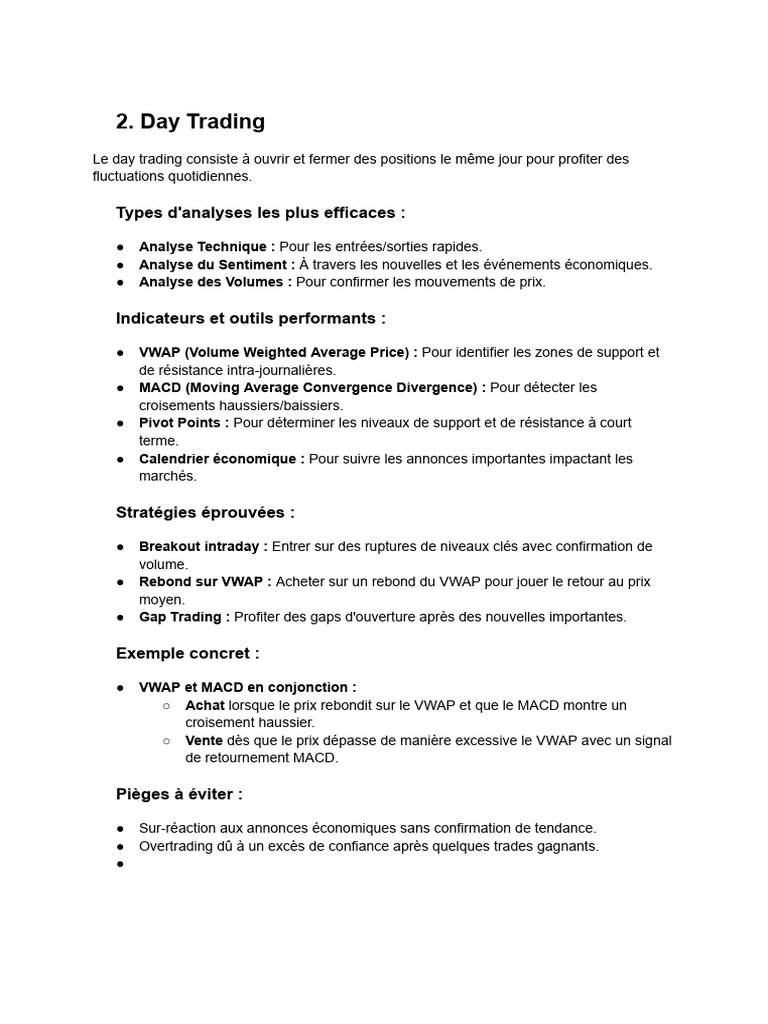 Guide du Day Trading Efficace | PDF