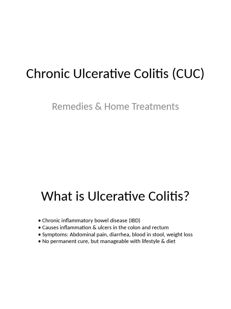 Chronic Ulcerative Colitis Remedies | PDF