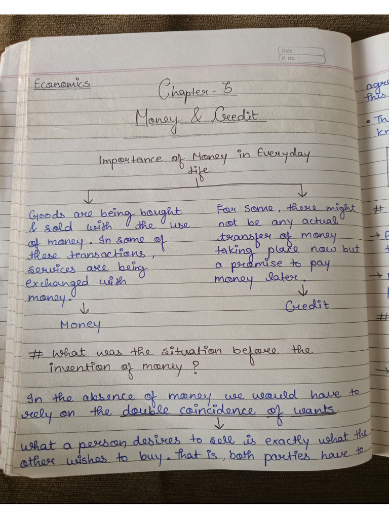 Money and Credit Notes | PDF