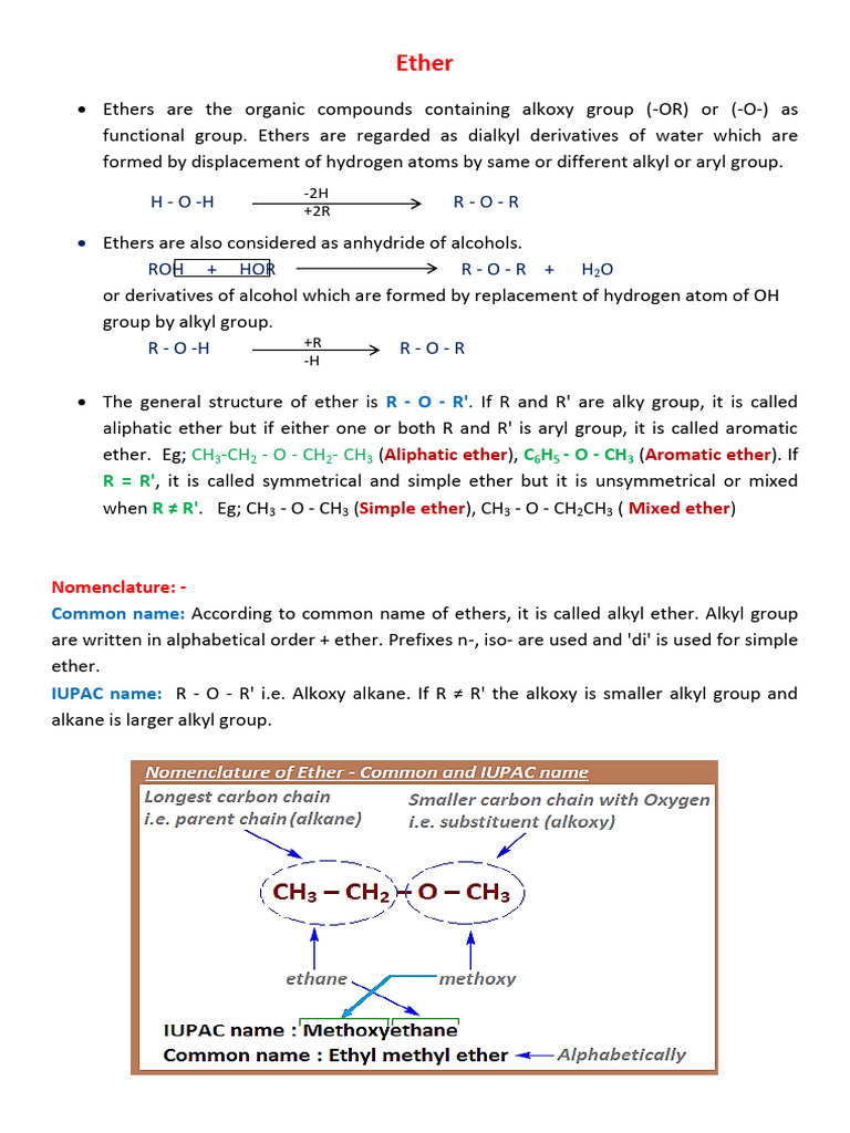 Ether-New | PDF | Ether | Methyl Group