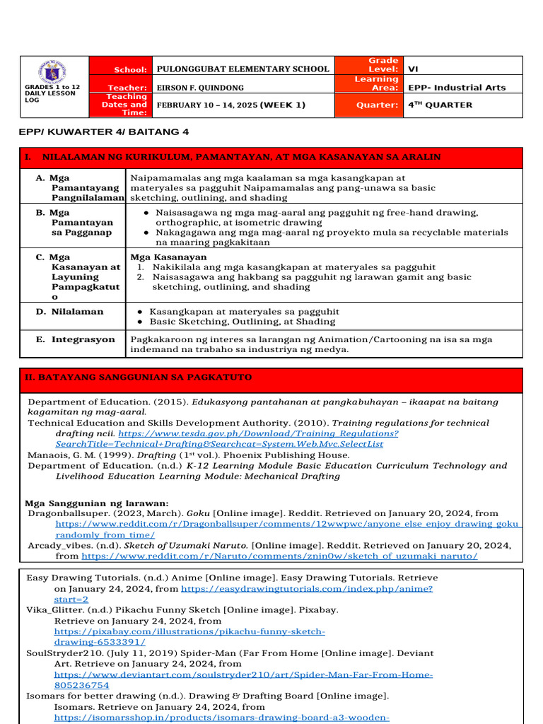 DLL - Tle 4 - Q4 - W1 | PDF