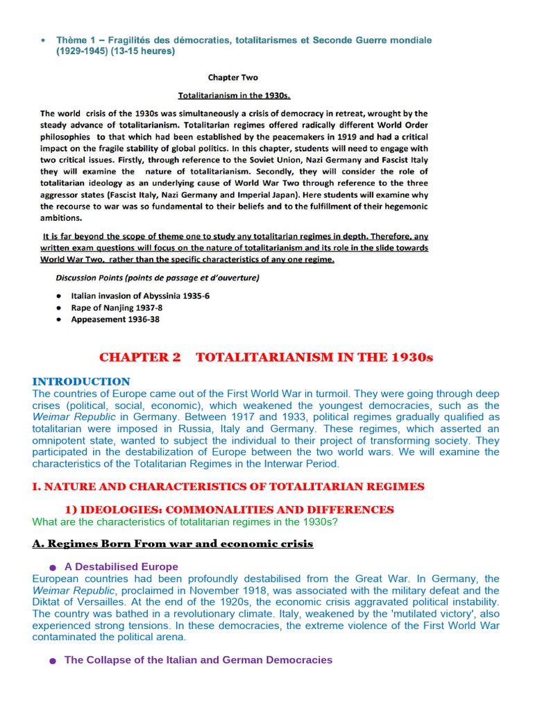UNIT 1 Chap 2 Part 1 Lessons | PDF | Fascism | Nazi Germany