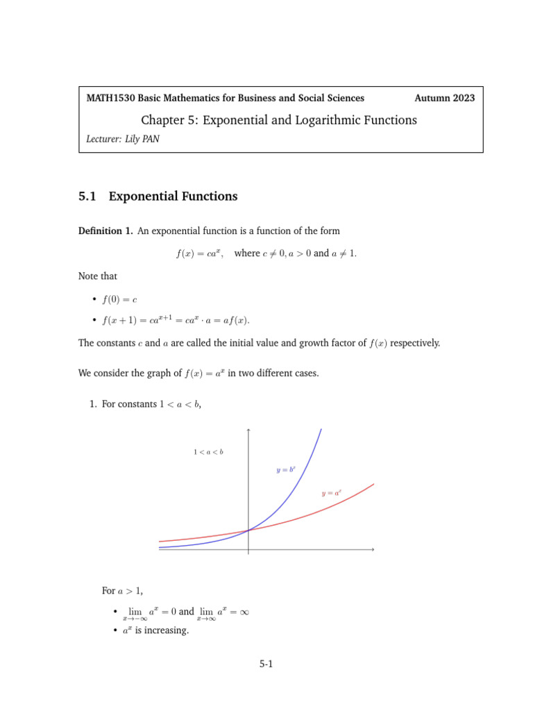 Ch5_Exp_Log | PDF | Function (Mathematics) | Exponential Function