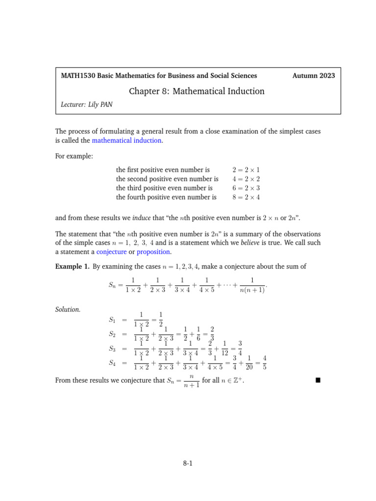 Ch8 Mathematical Induction | PDF | Mathematical Proof | Logic