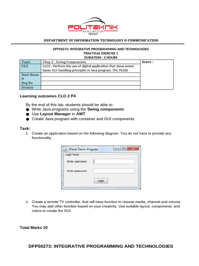 DFP50273 PRAC EXERCISE1 Lecturer | PDF | Computing | Software Engineering