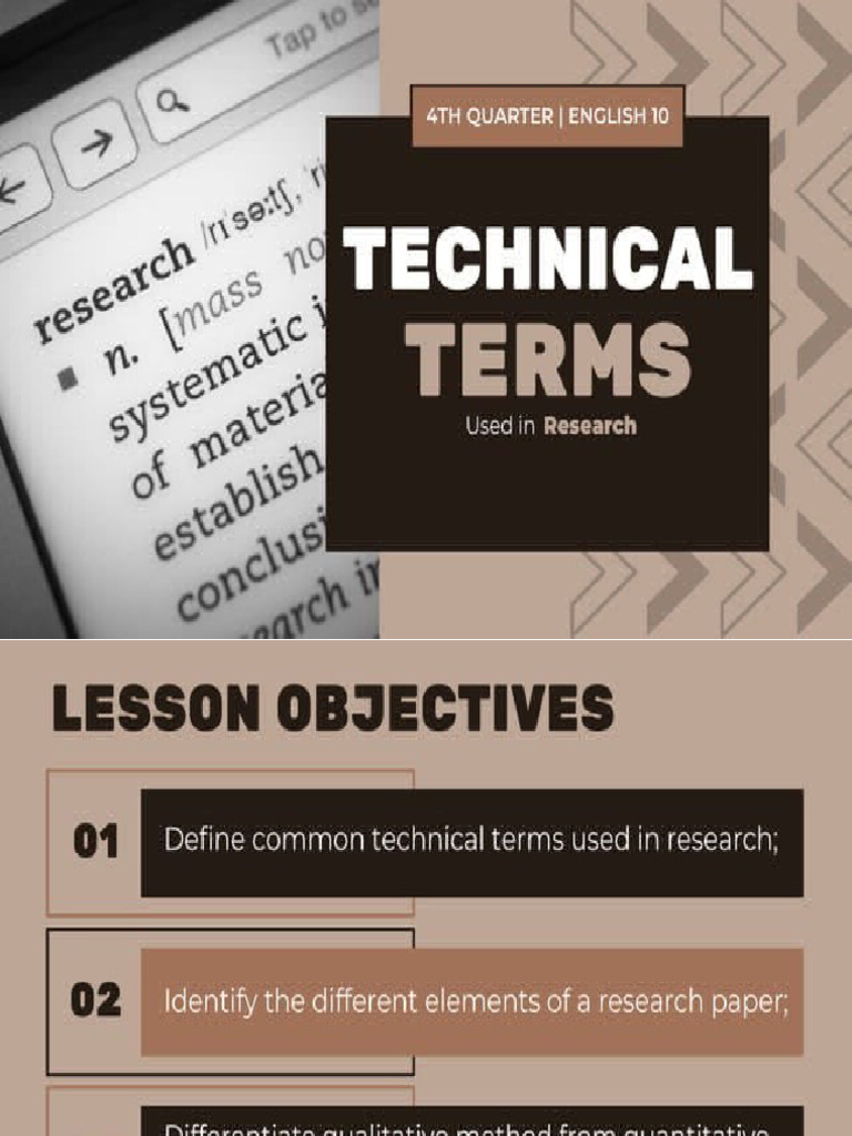 Technical Terms Used in Research English 10 | PDF | Methodology ...
