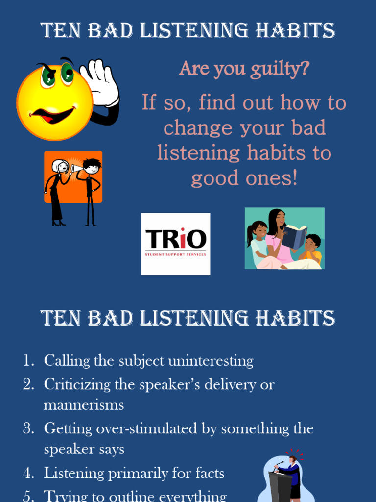 Ten Bad Listening Habits Workshop Online | PDF | Mind | Thought