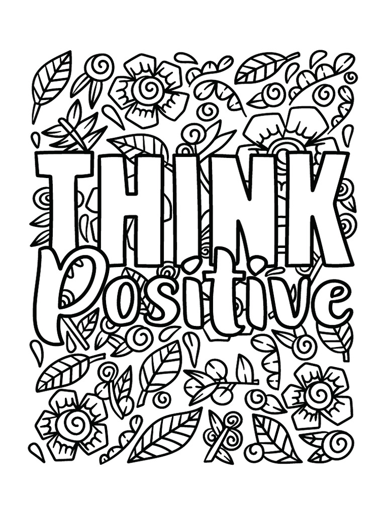 Motivational Quote Coloring Page Worksheet Set | PDF