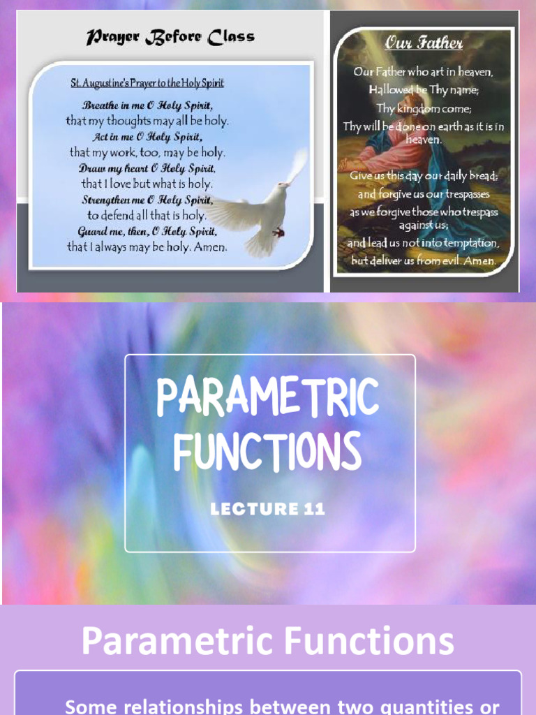 ENDCAL13E Lec 11 PARAMETRIC FUNCTIONS | PDF | Derivative | Equations