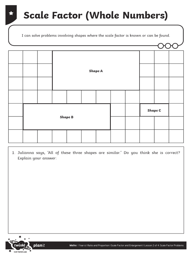 Scale Factor Problems for Year 6 Maths | PDF | Area | Shape