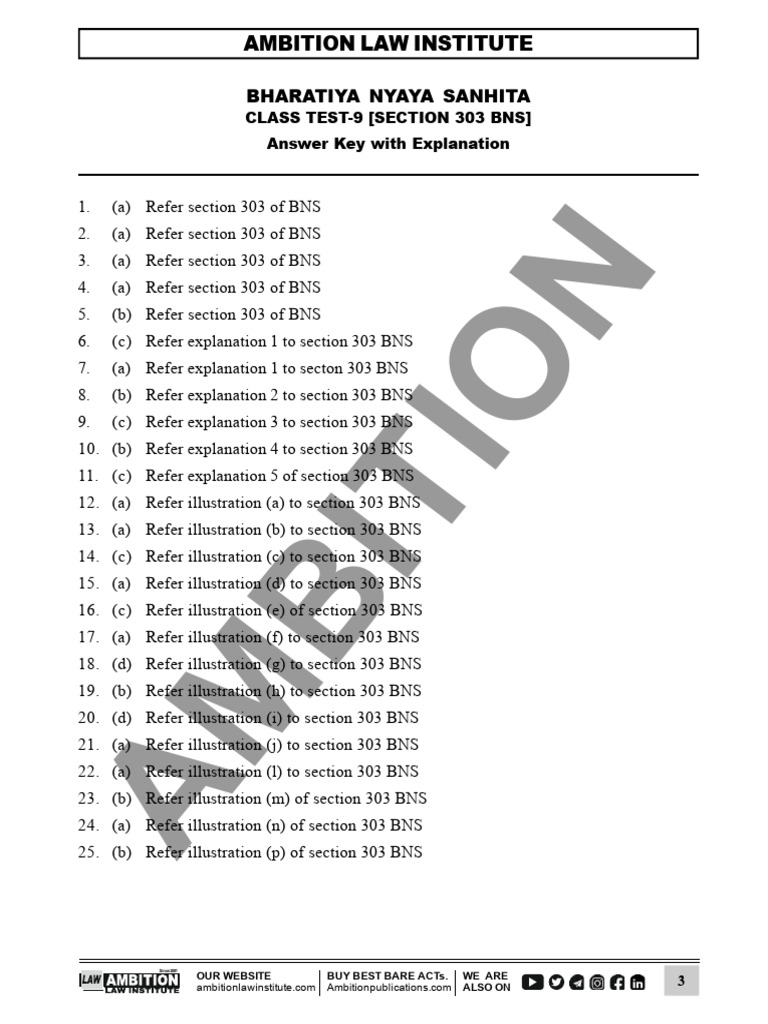 BNS Objective Test-9 (Ans.) | PDF
