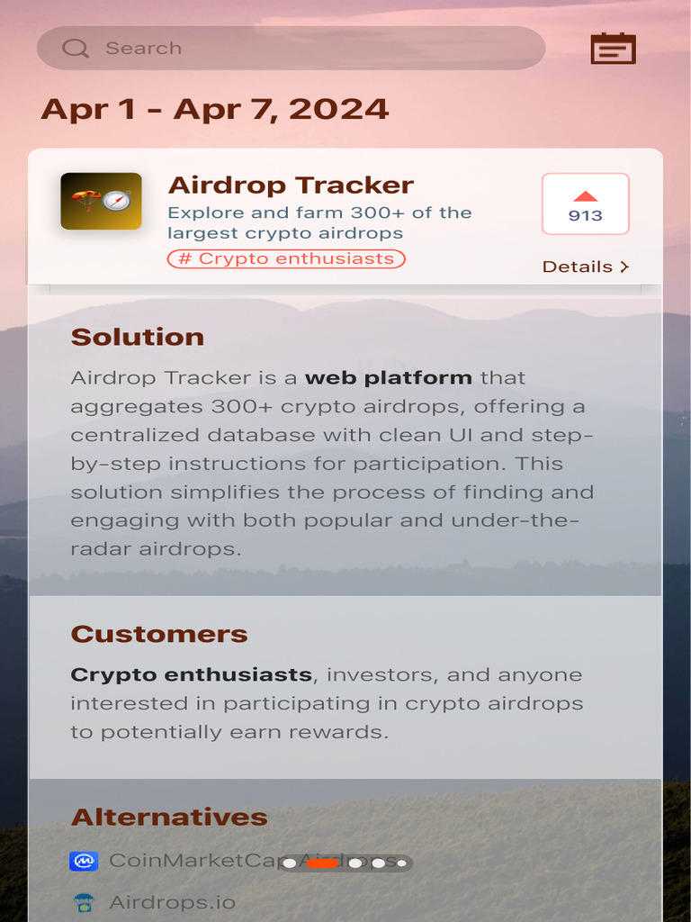 Product Hunt April1-April7, 2024 - Nsave, Airdrop Tracker, Circle To Search | PDF