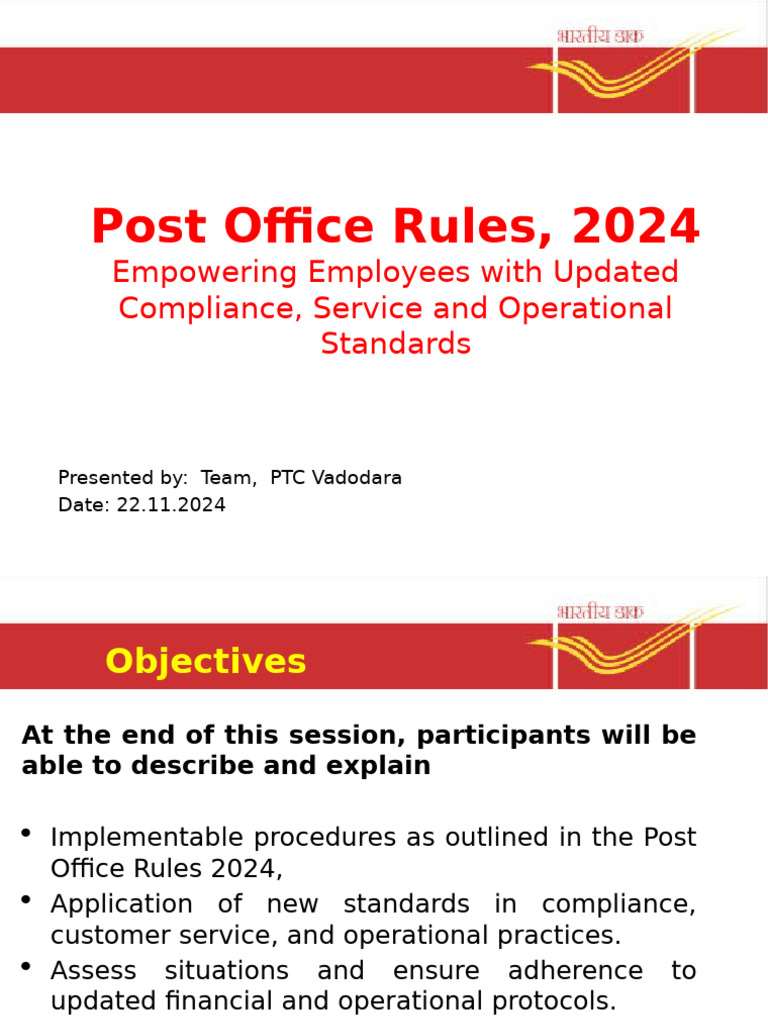 Post Office Rules and Regulations 2024 | PDF | Mail | Detention ...