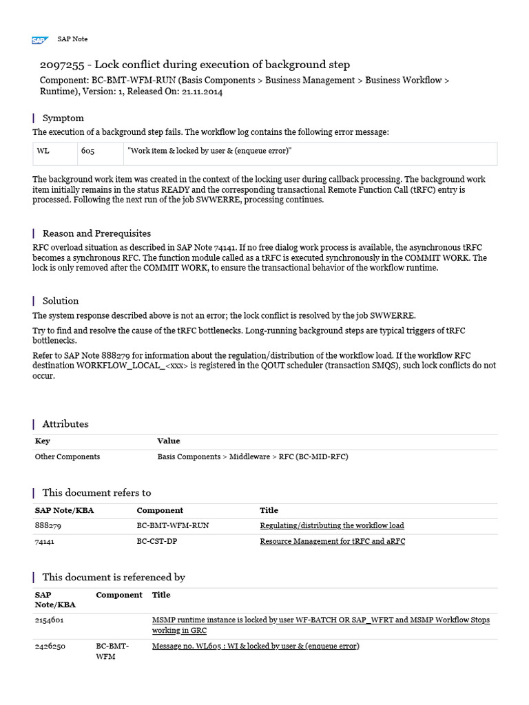 Lock Conflict in Background Step Execution | PDF