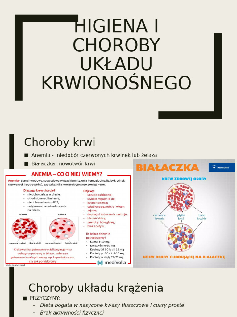 Higiena I Choroby Układu Krwionośnego | PDF