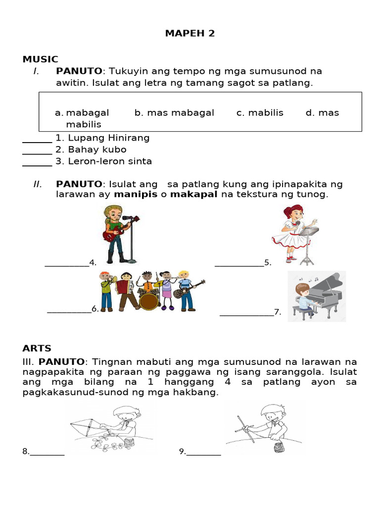 MAPEH 2 - Q4 PT Edited 1 | PDF