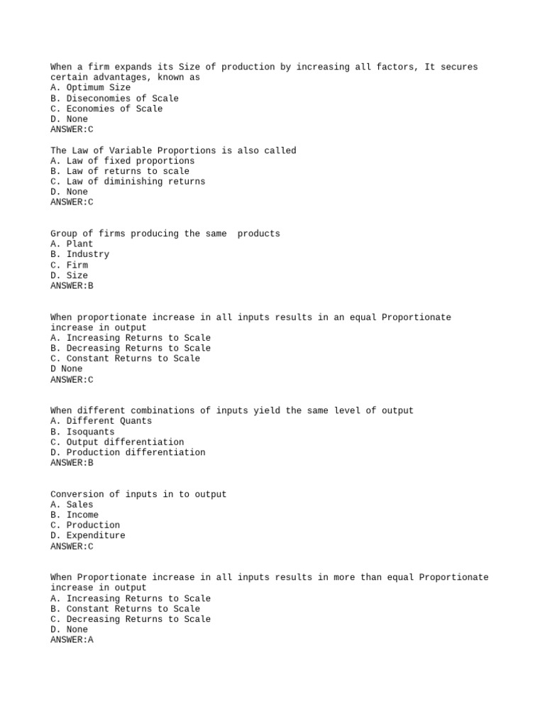MEFA UNIT II Online Bits | PDF | Business Economics | Economics