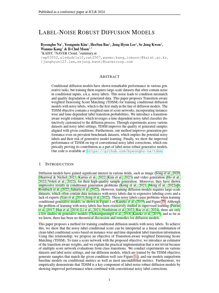Na 等 - 2024 - Label-noise robust diffusion models | PDF | Applied ...