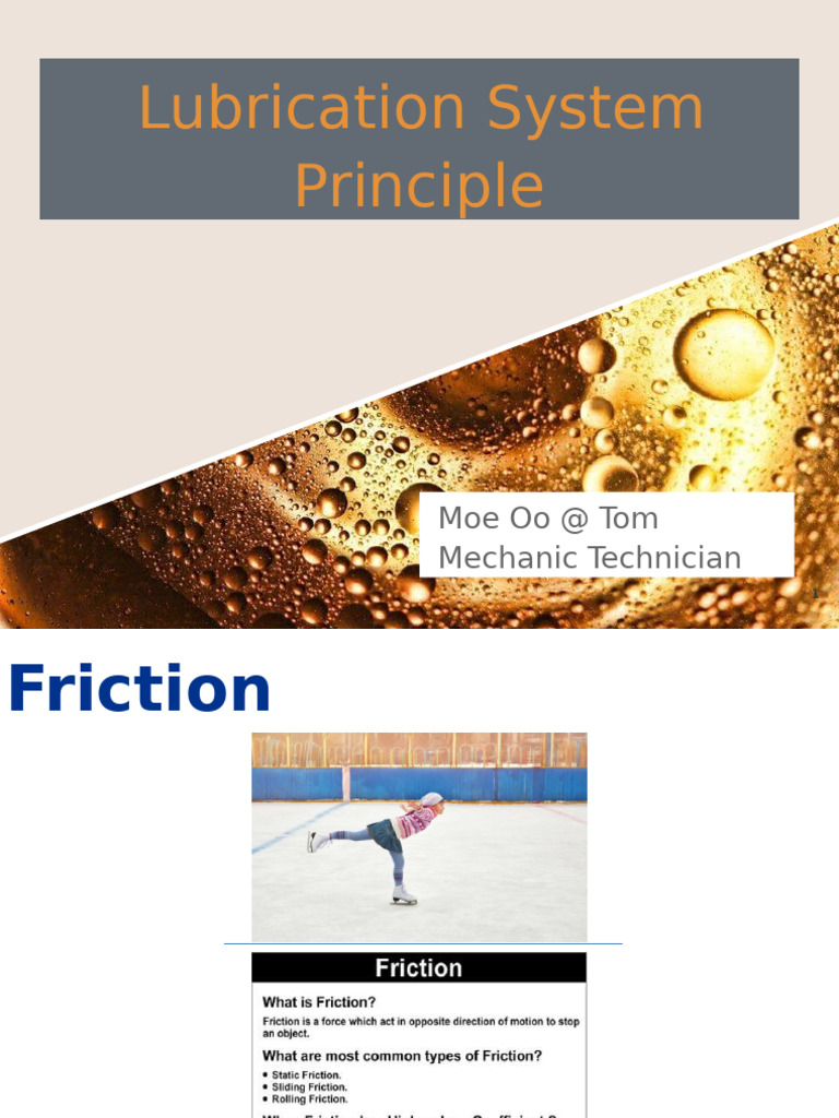 Lubrication System Principle | PDF | Motor Oil | Friction