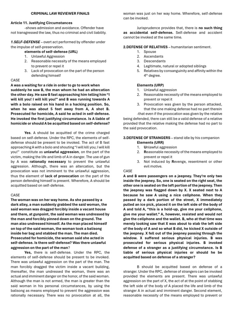 Criminal Law Reviewer Finals | PDF | Crimes | Crime & Violence