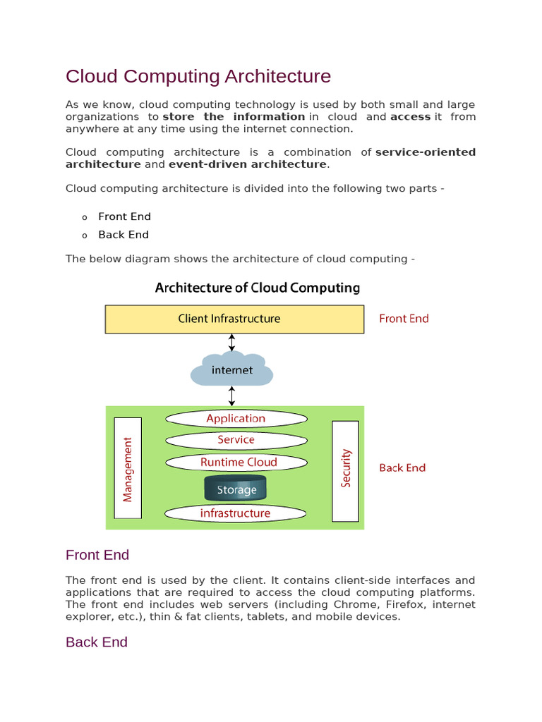 Cloud Computing Architecture | PDF | Cloud Computing | Software As A Service