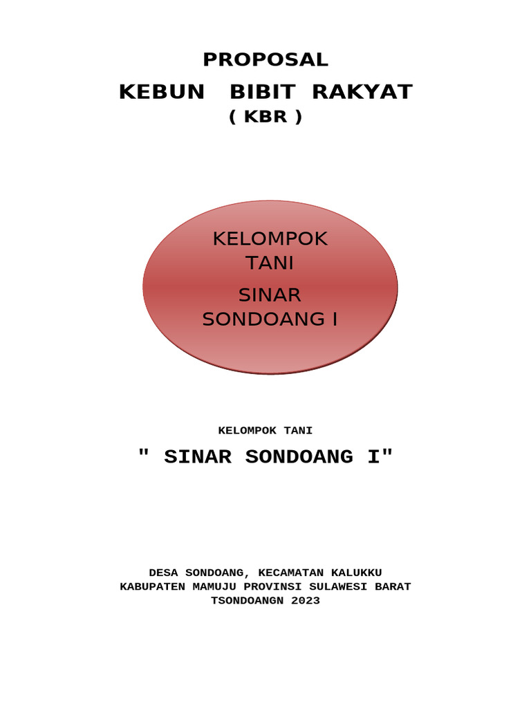 5. PROPOSAL KBR 2023 KT. SINAR SONDOANG I | PDF