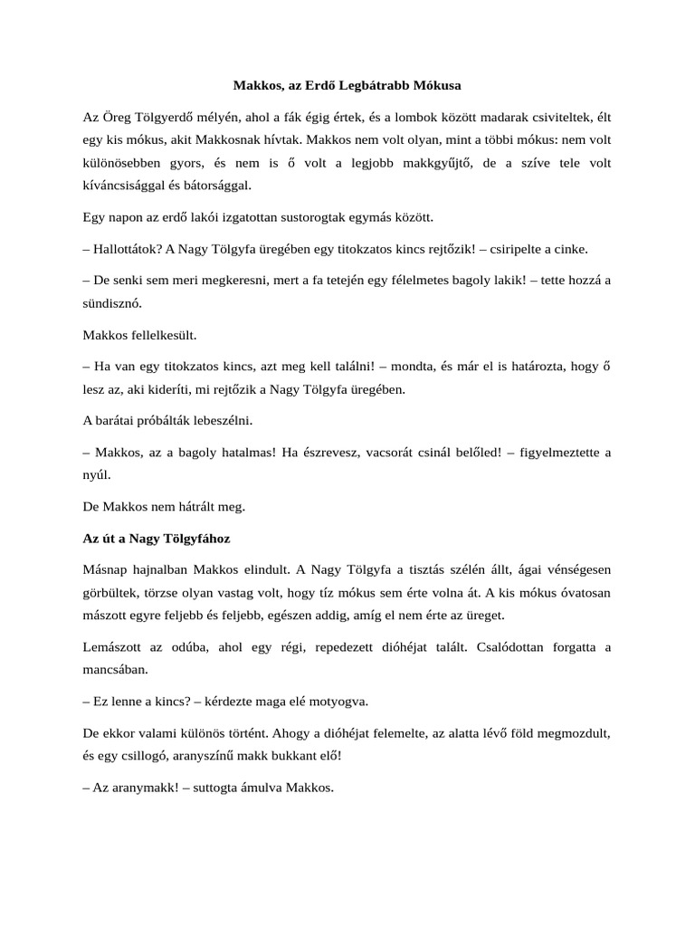Makkos Mókus - Mese | PDF