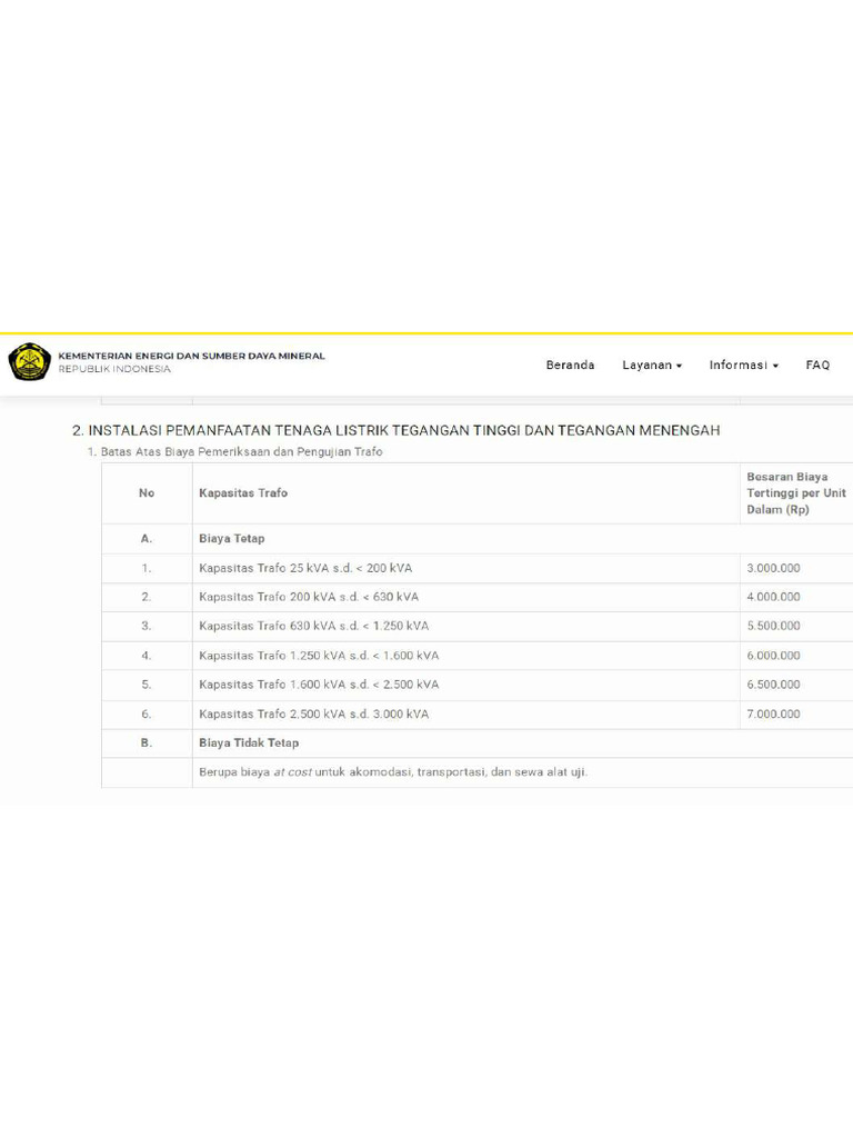 Biaya Pengujian Trafo | PDF