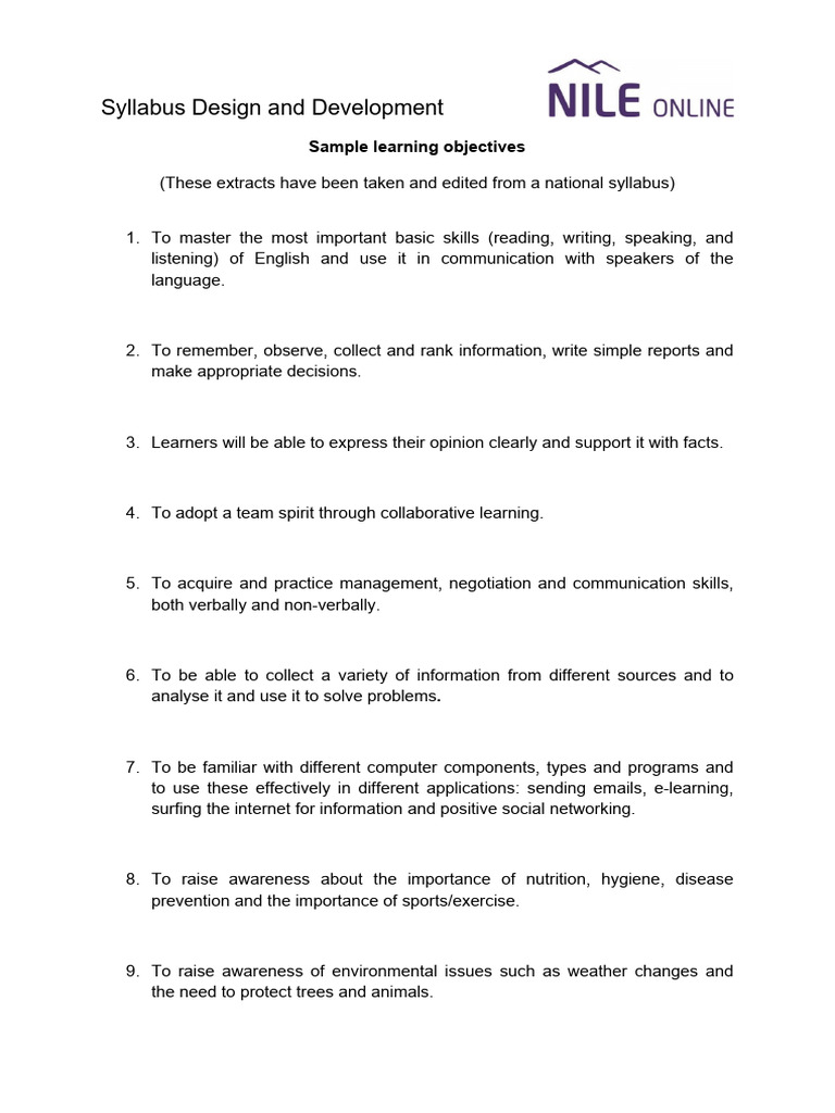 Activity 5.2 Learning Objectives | PDF