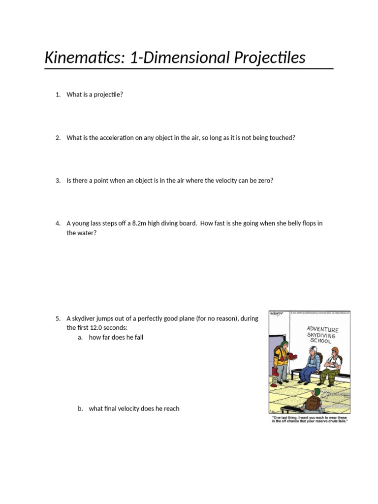 Kinematics Lesson 3 Work 2015 | PDF