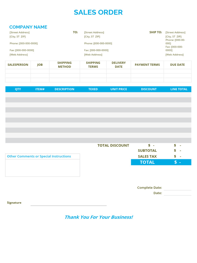 Sales Order Web Template PDF | PDF