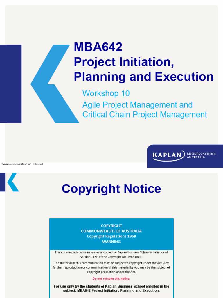MBA642 T3 2024 Workshop 10 v02 Project Initiation, Planning Execution | PDF | Agile Software ...