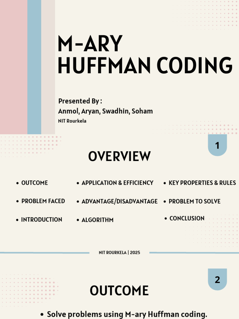 M-ary Huffman Coding Overview | PDF | Data Compression | Code