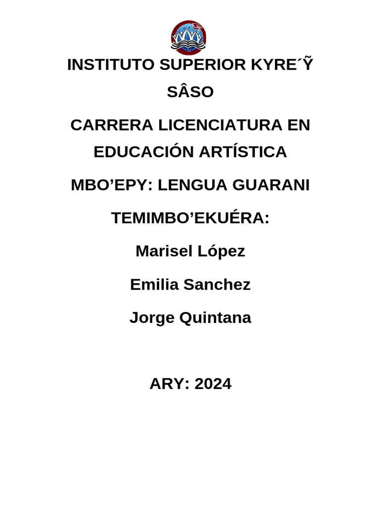Kuatiañee I Guarani Septiembre Marisel, Emilia y Jorge | PDF