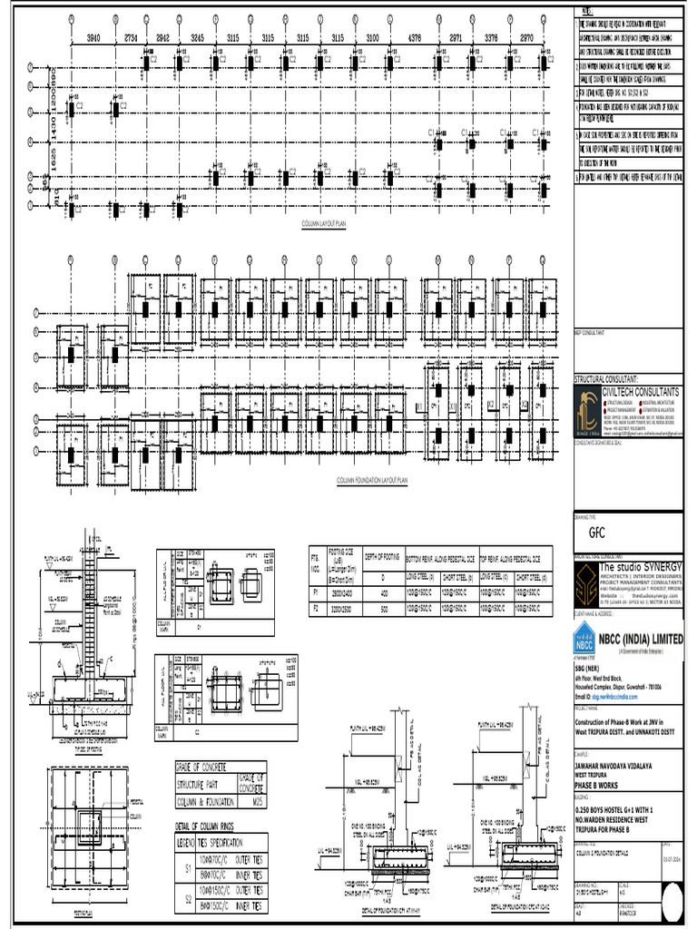Boys Hostel West Tripura Structure Drawing | PDF