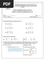 Grade 5 - Fractions Test | PDF