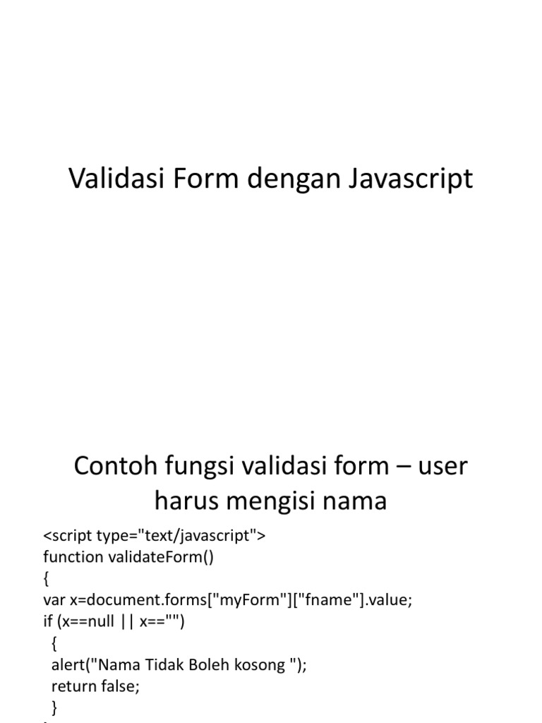 Validasi Form Dengan Javascript | PDF | Komputer