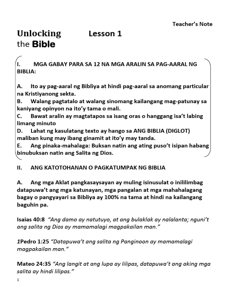 UTB Lesson 1 | PDF