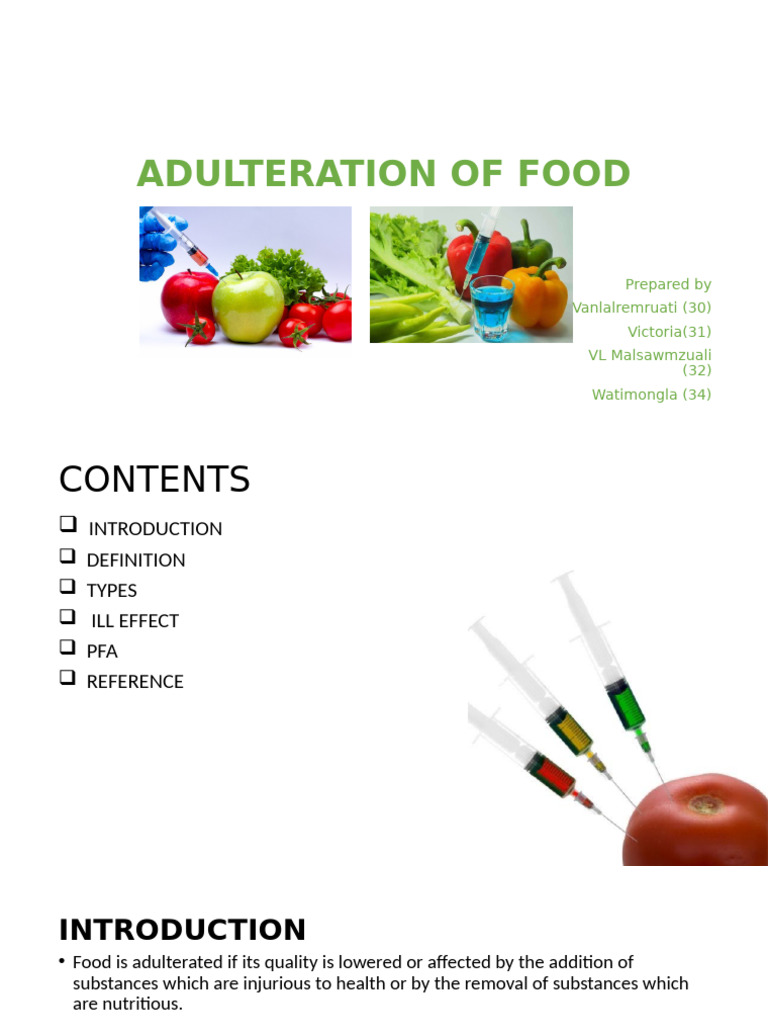 Food Adulteration | PDF | Foods