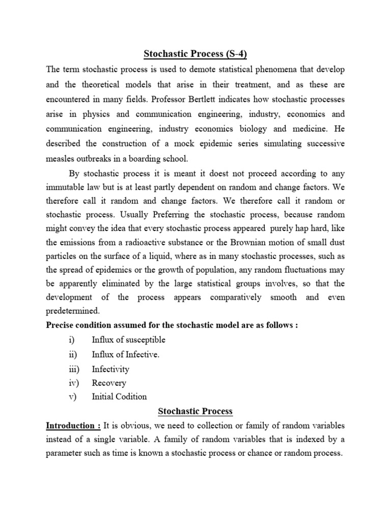 Stochastic Process-pdf | PDF | Stochastic Process | Probability Distribution