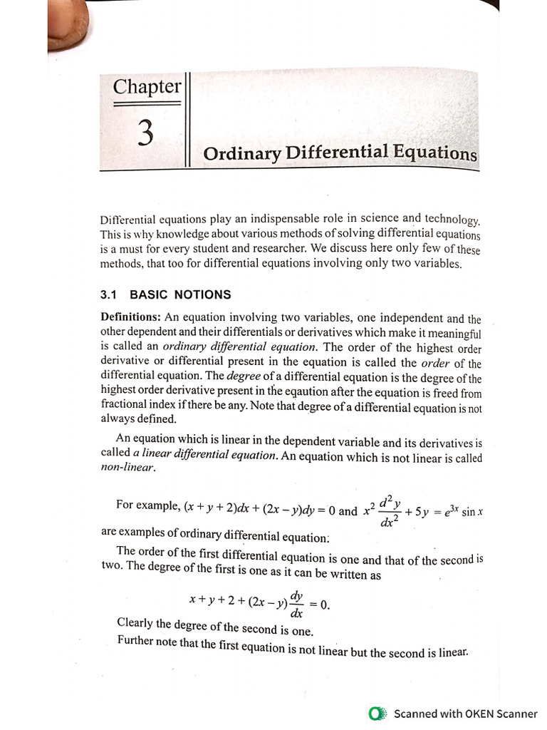Ordinary Differential Equations | PDF