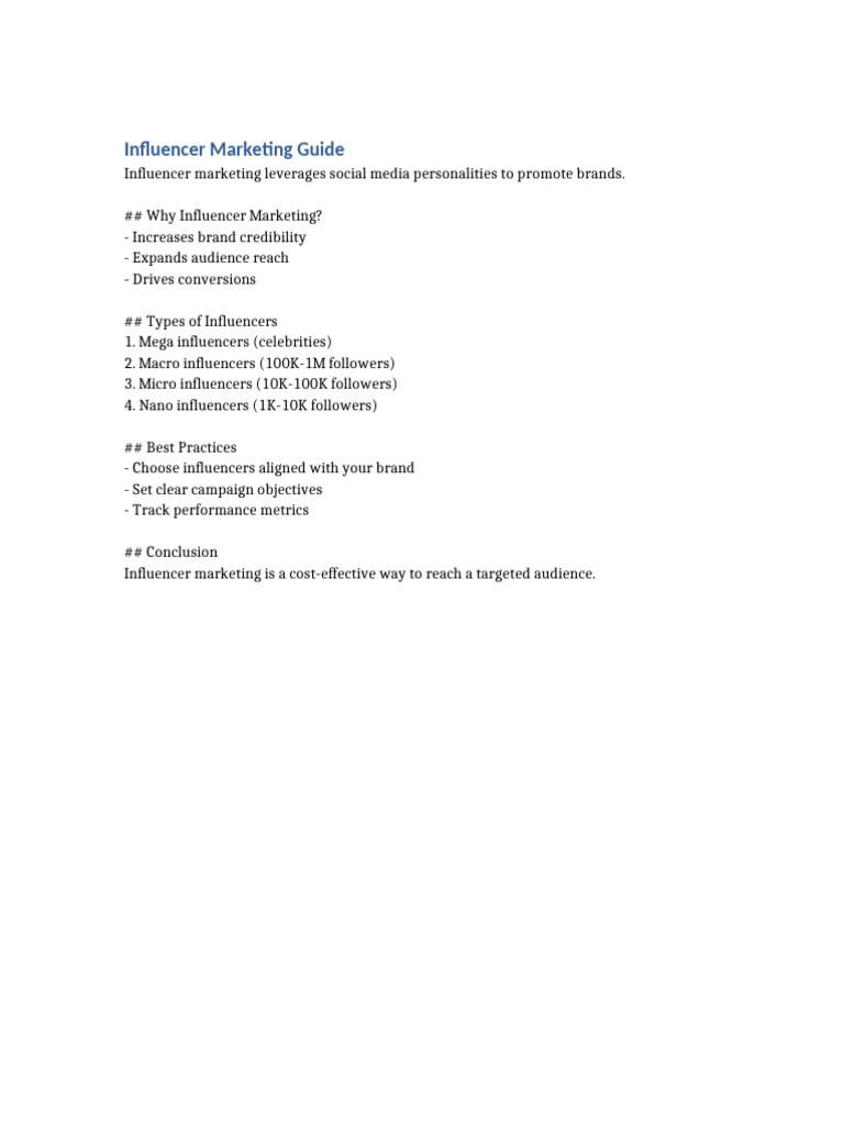 Influencer Marketing Guide | PDF