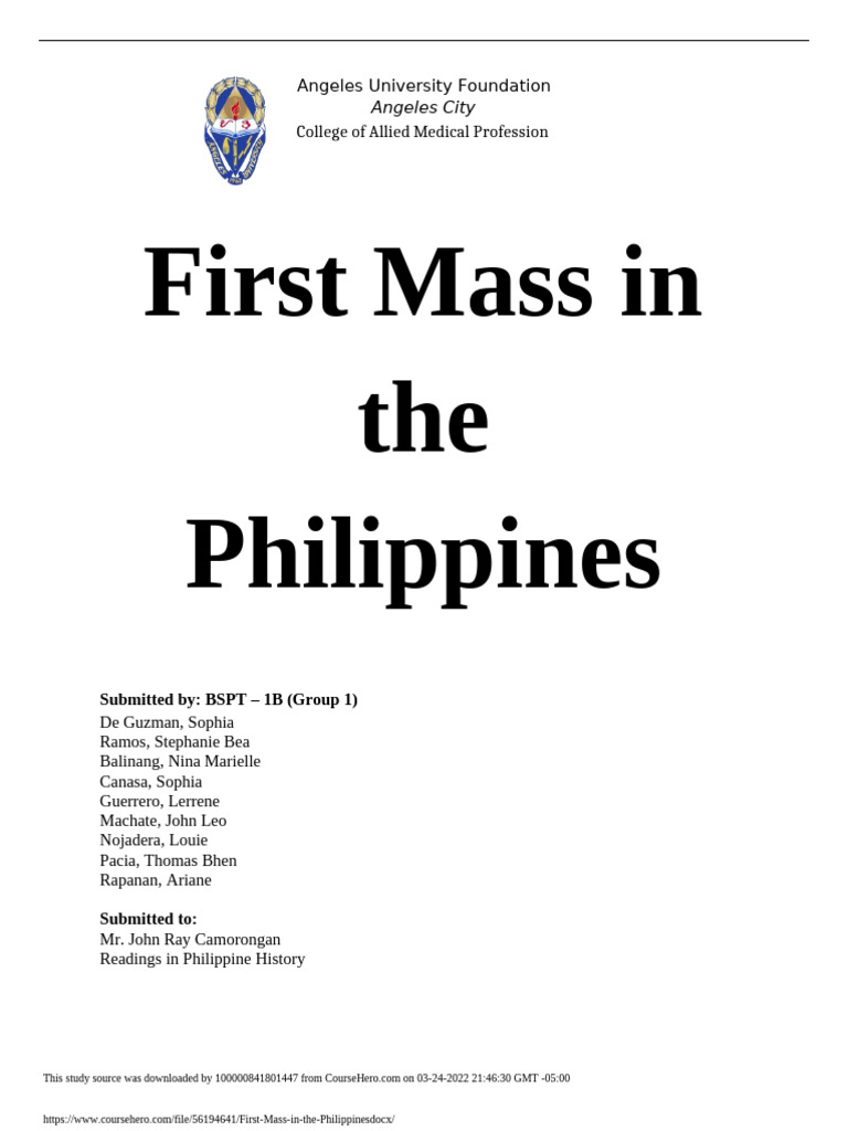 First Mass in The Philippines | PDF