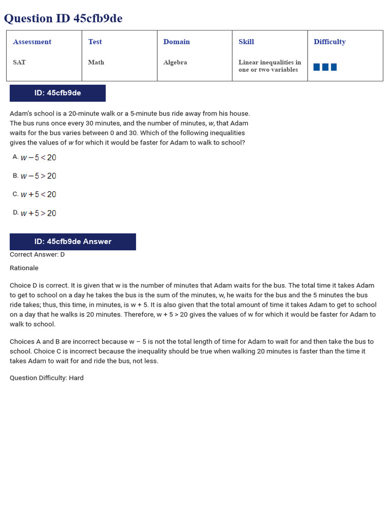 Linear Inequalities in One or Two Variables - Section 1 | PDF