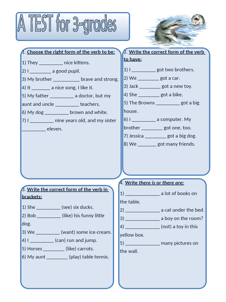 Test for 3 Grades | PDF