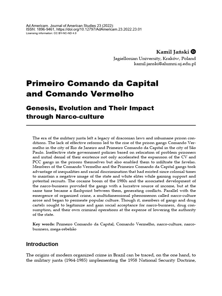 01 Jasinski Primeiro Comando Da Capital and Comando Vermelho | PDF ...