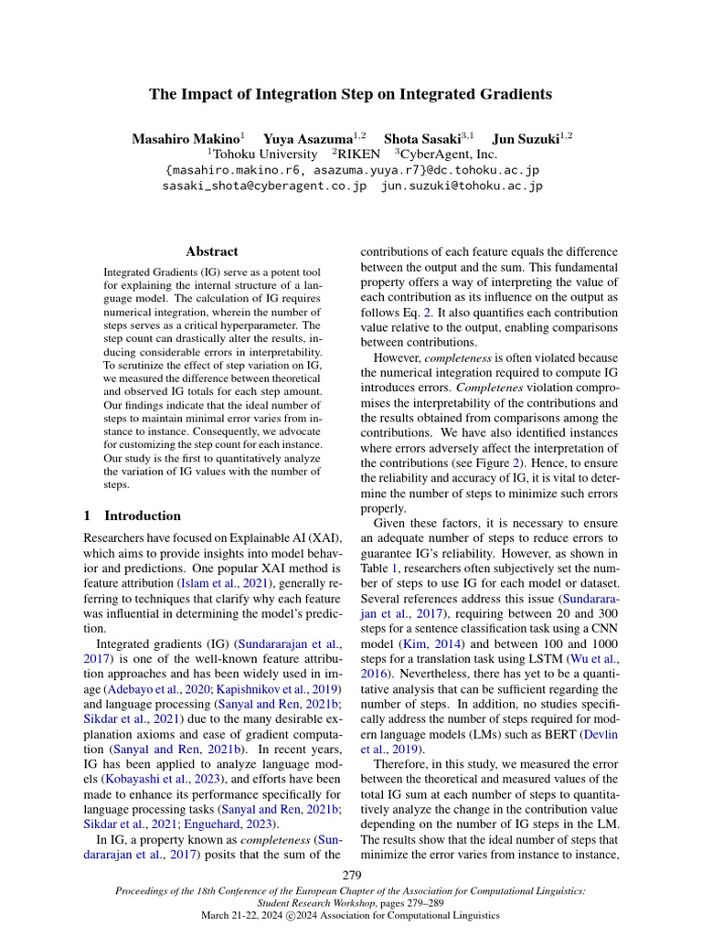 The Impact of Integration Step On Integrated Gradients | PDF | Integral | Applied Mathematics